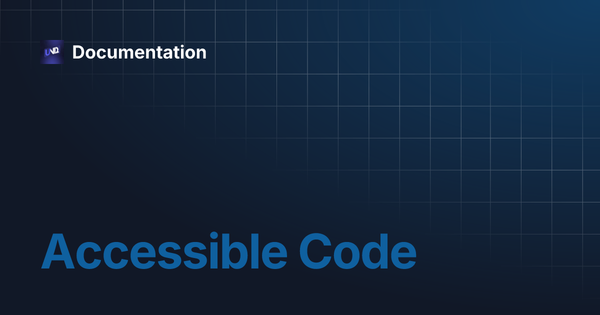 Accessible Code | Documentation
