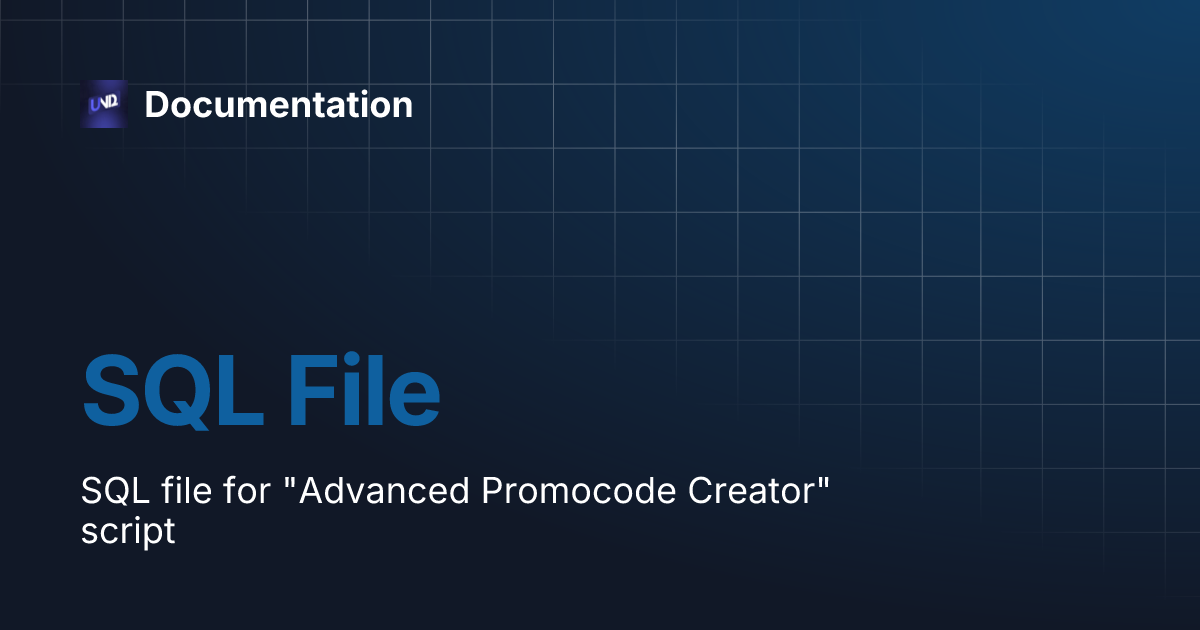 SQL File | Documentation