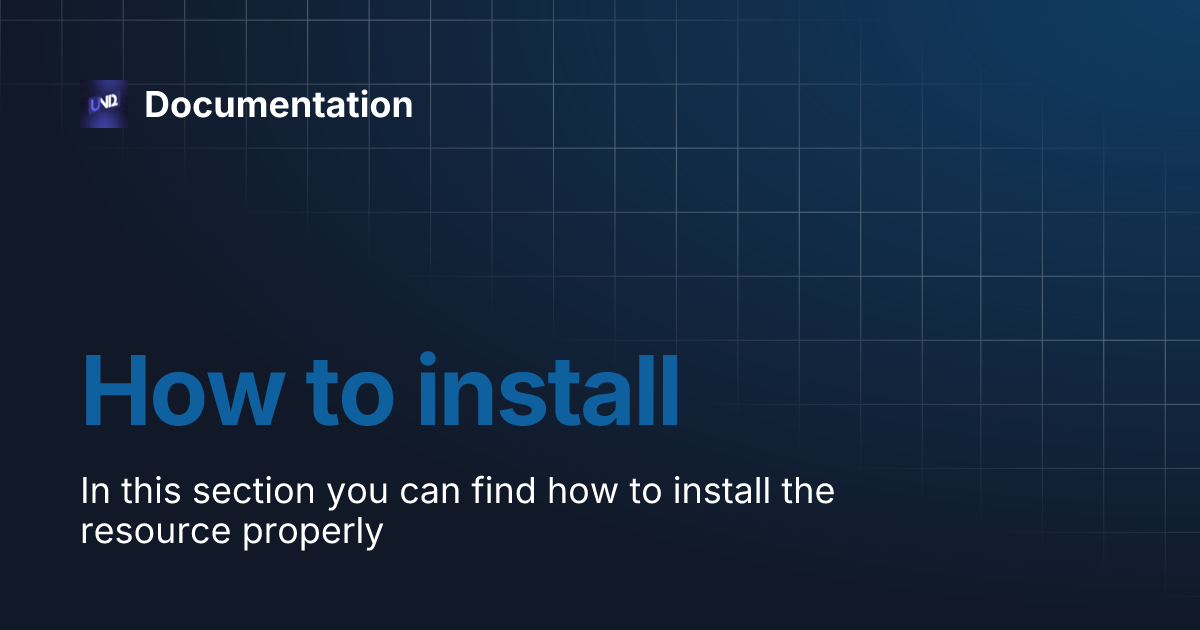 How To Install Documentation