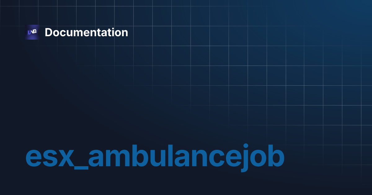esx_ambulancejob | Documentation