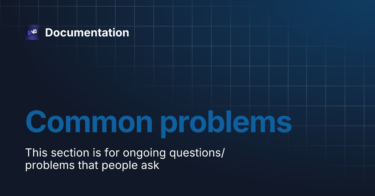 Common problems | Documentation