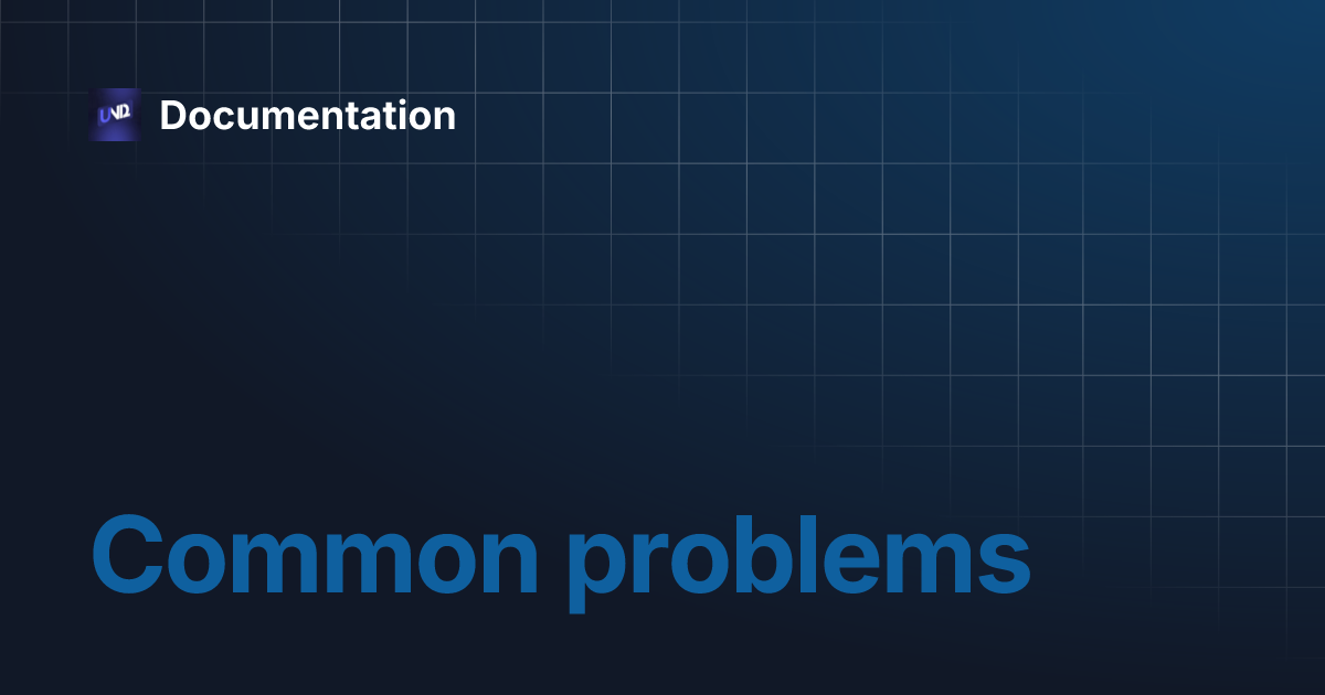 Common problems | Documentation