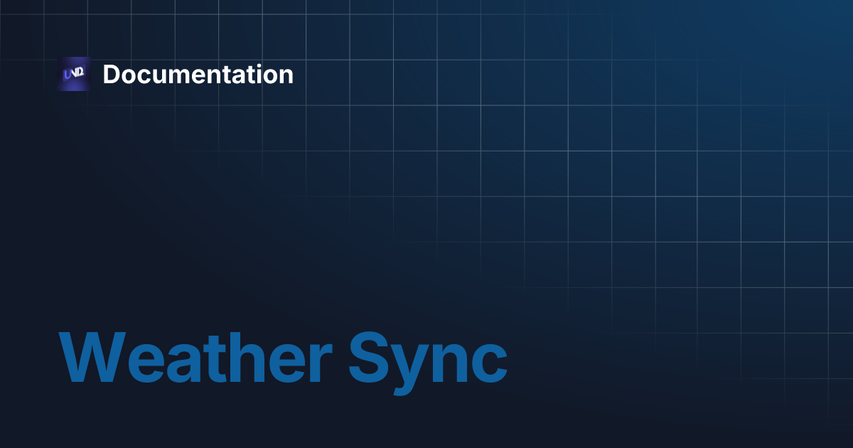 Weather Sync | Documentation
