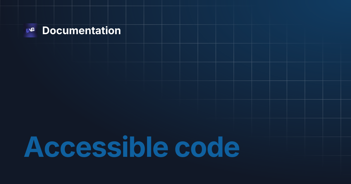 Accessible code | Documentation
