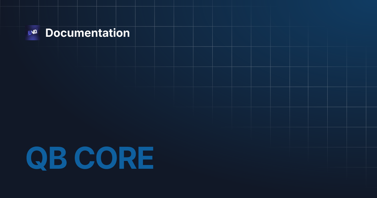 Qb Core Documentation